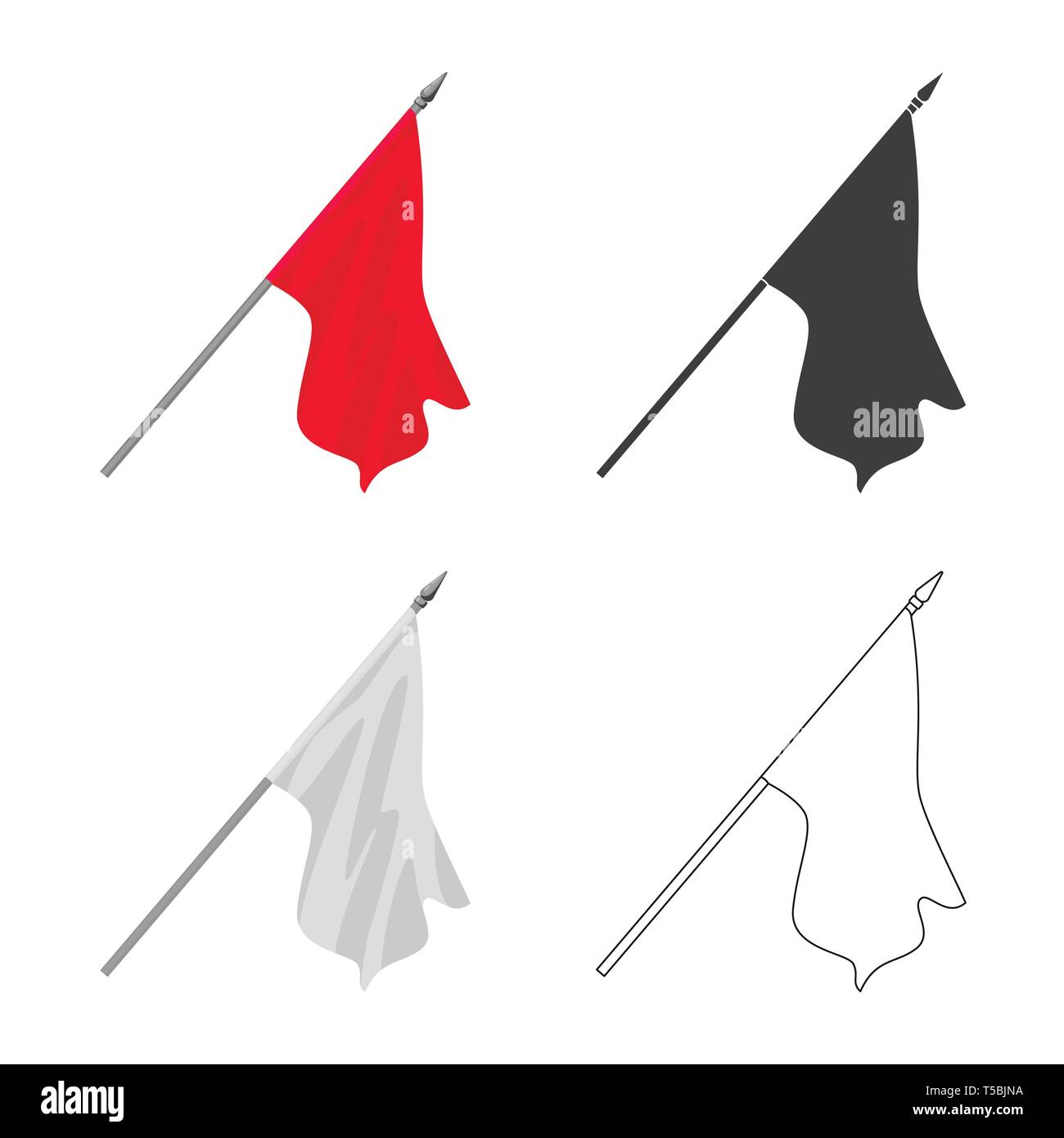 Isolated object of flag and cloth symbol. Collection of flag and ...