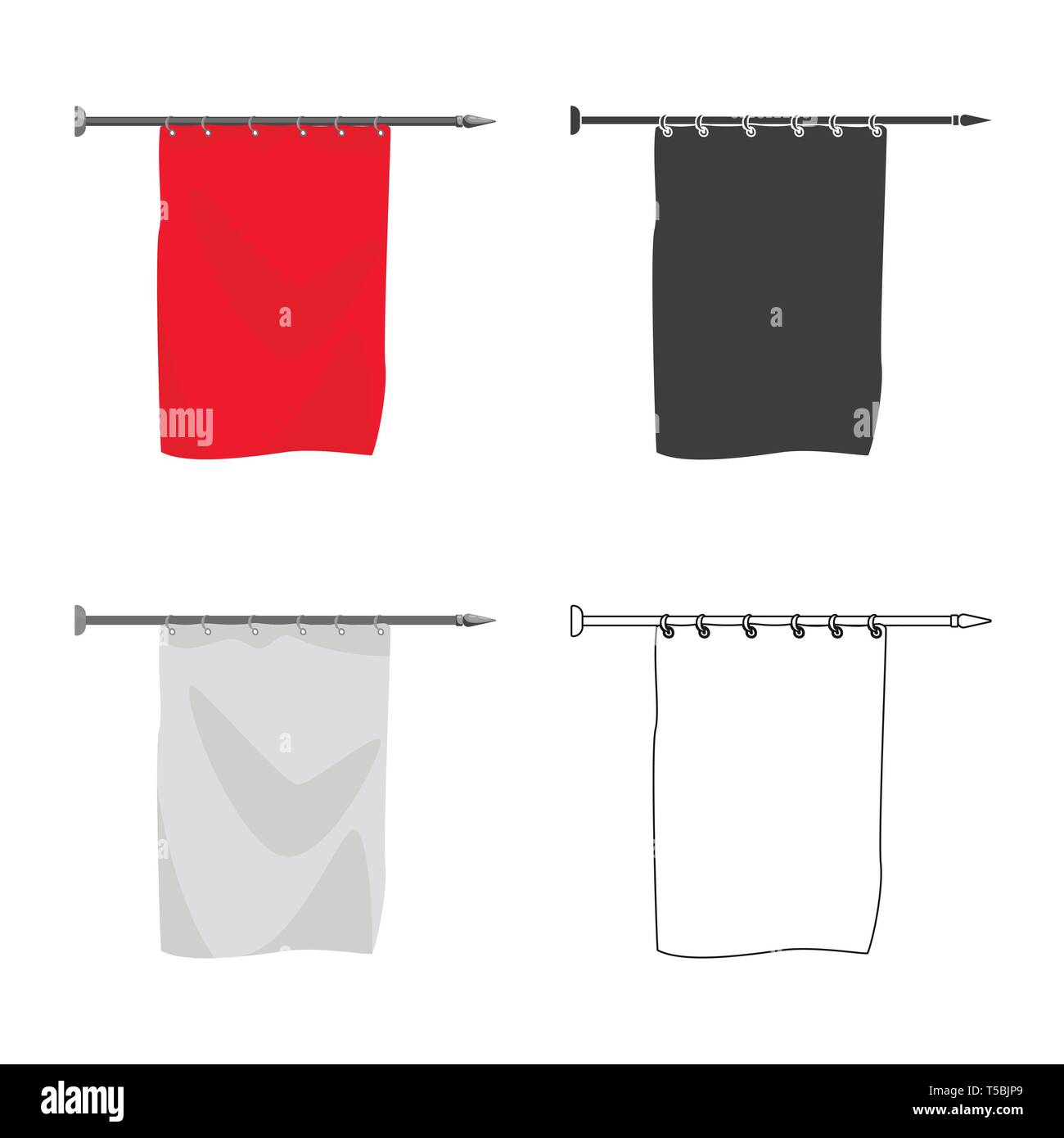 Vector design of curtain and banner sign. Collection of curtain and ...