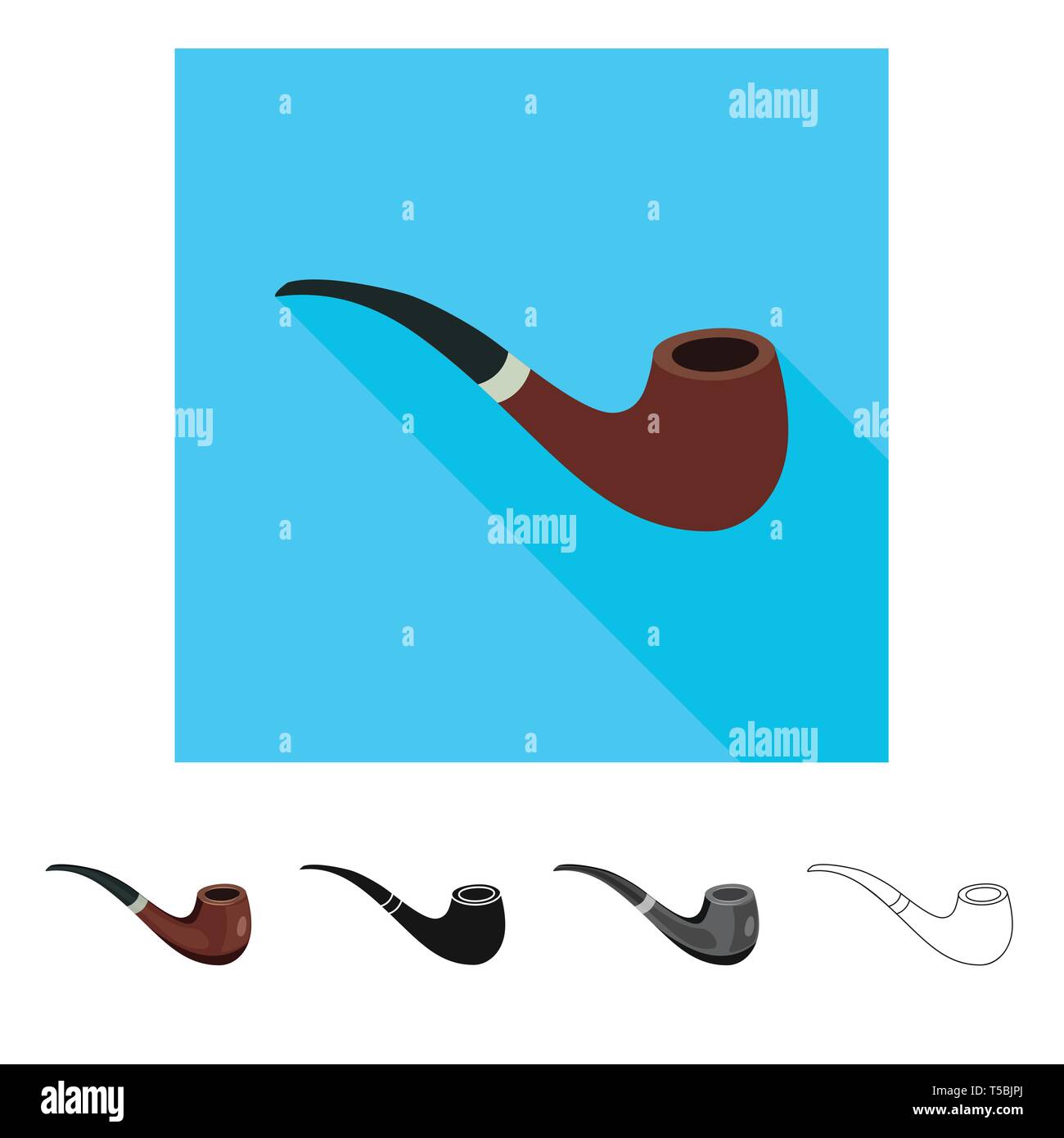 Vector illustration of pipe and retro symbol. Set of pipe and addiction ...