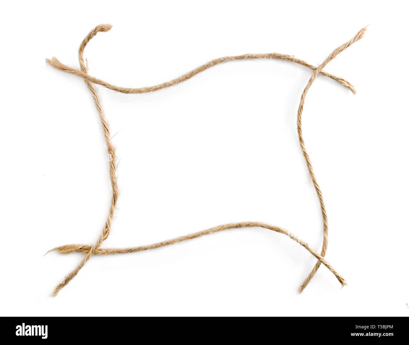 Rope frame isolated on white background Stock Photo - Alamy
