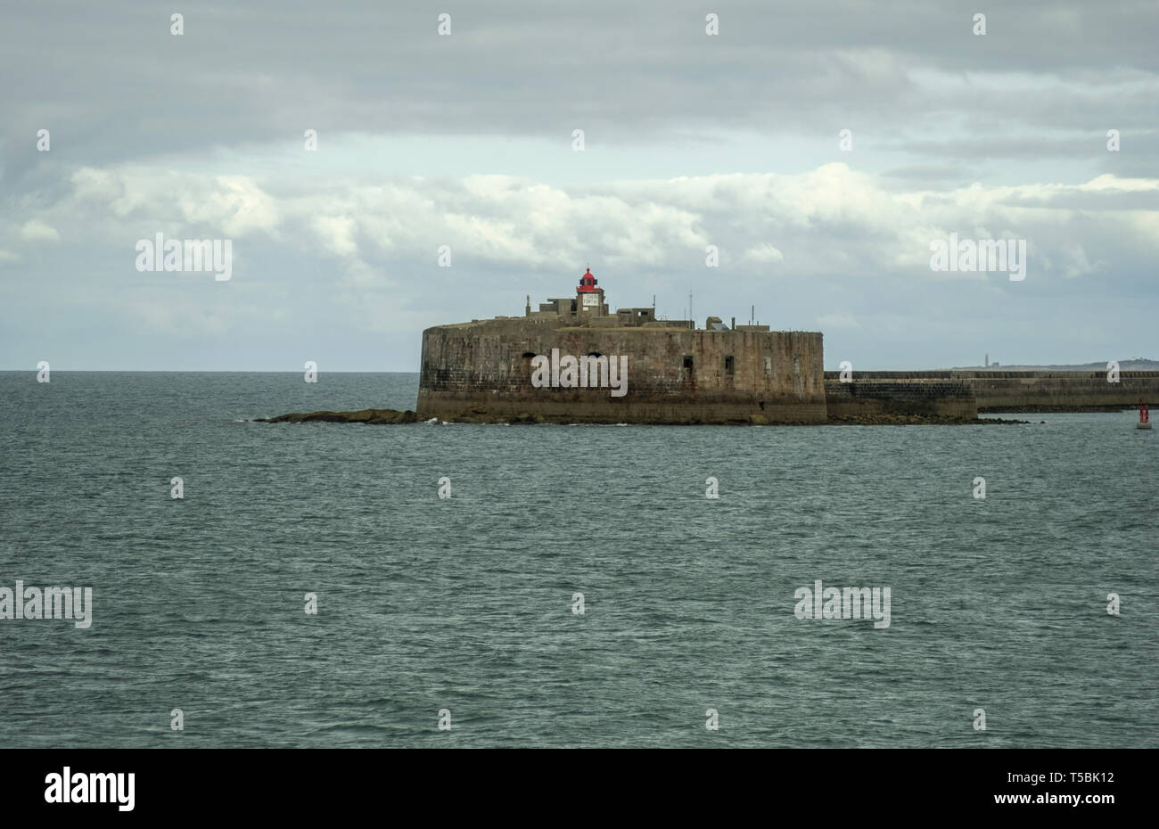 Cherbourg-Octeville, France - August 27, 2018: Fort de l'Ouest and the ...