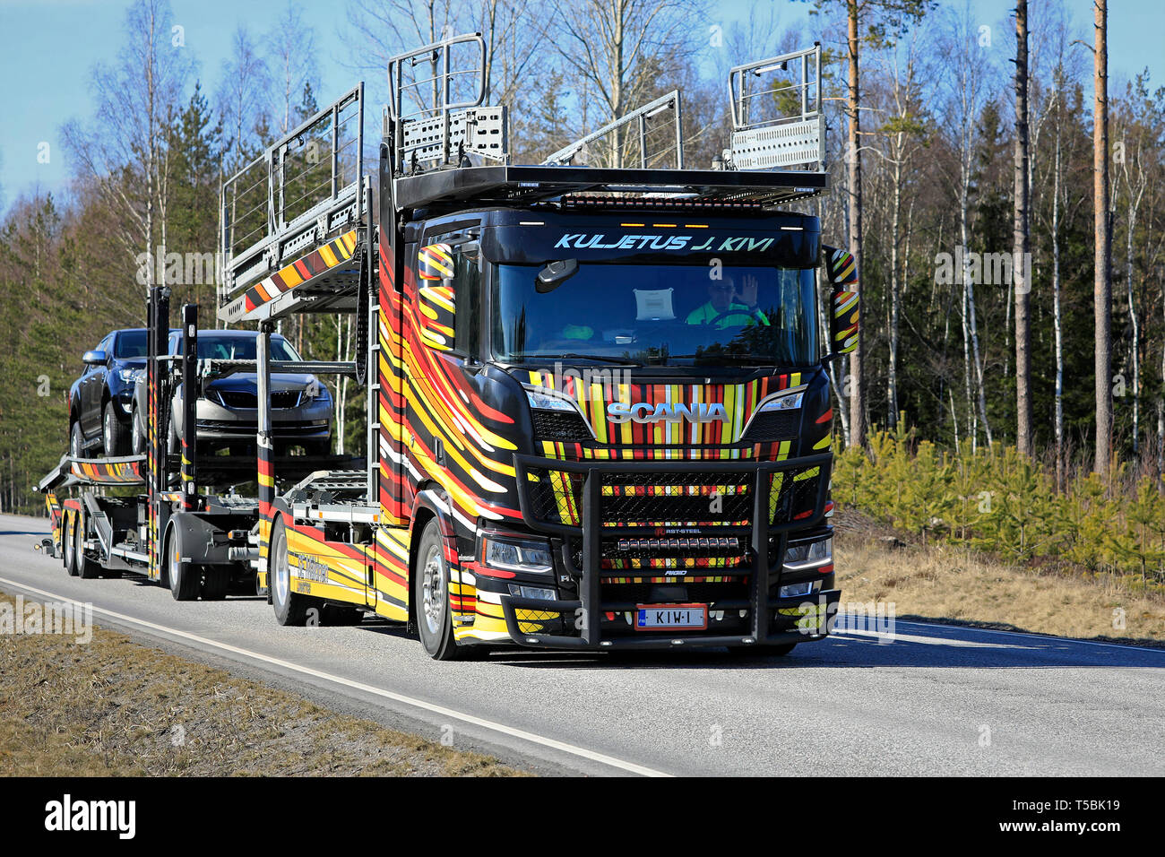 Scania car transporter hi-res stock photography and images - Alamy