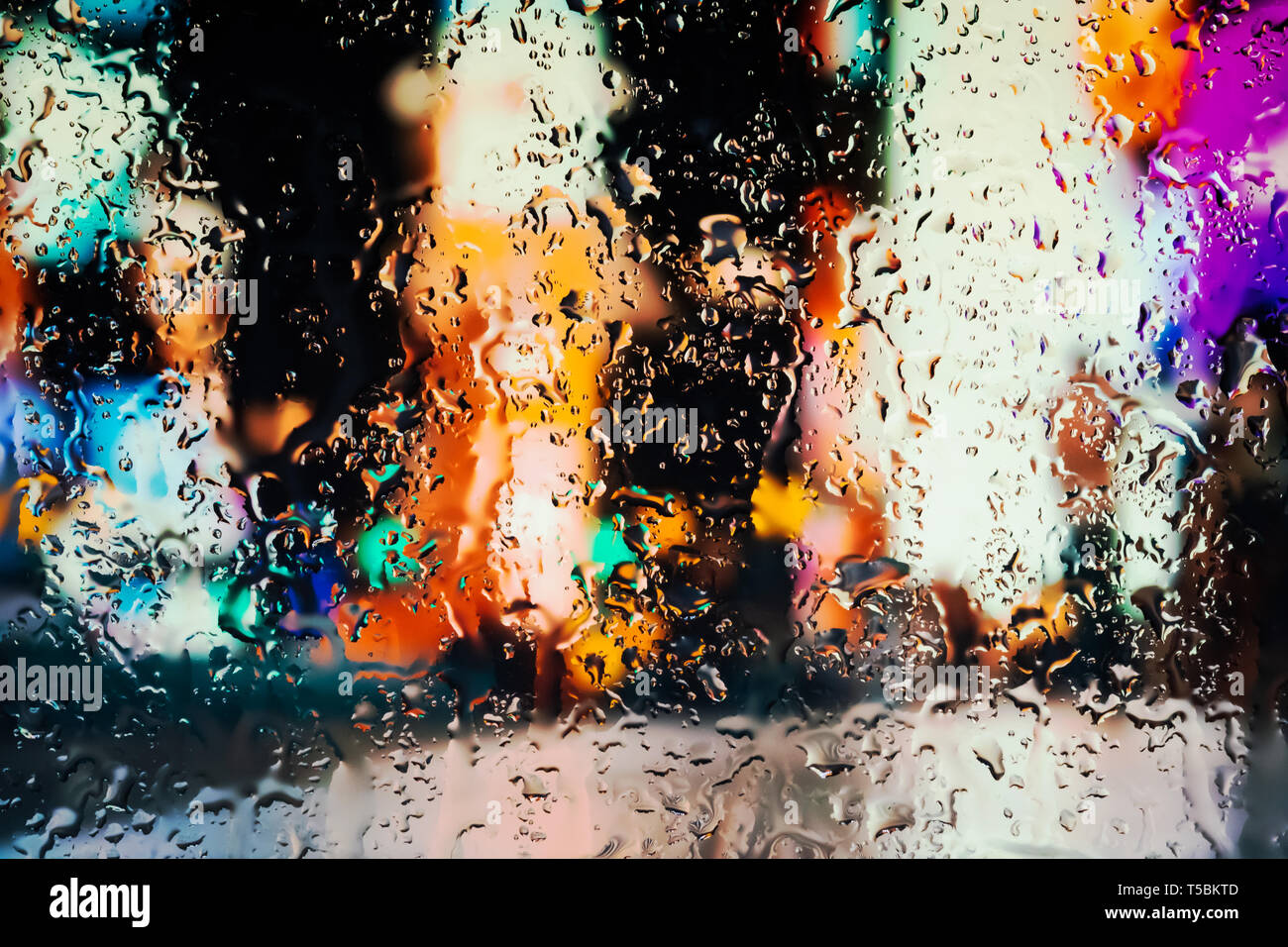 Neon lights with water drops Stock Photo - Alamy