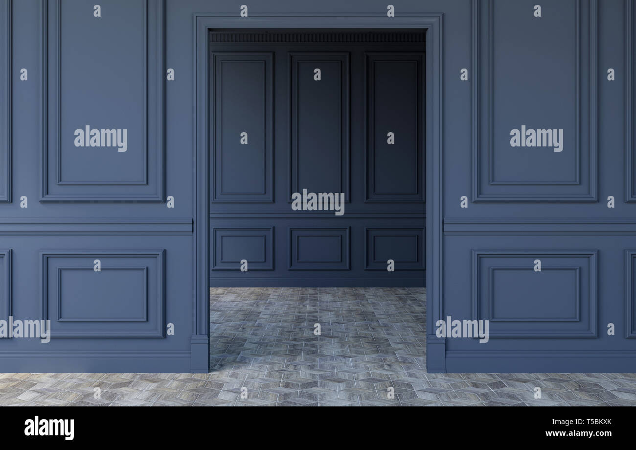 Luxury empty room interior in modern classical design, 3D Rendering ...