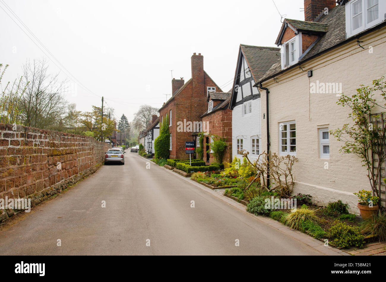 A view down Main Street in the village of Worfield in The Shropshire ...