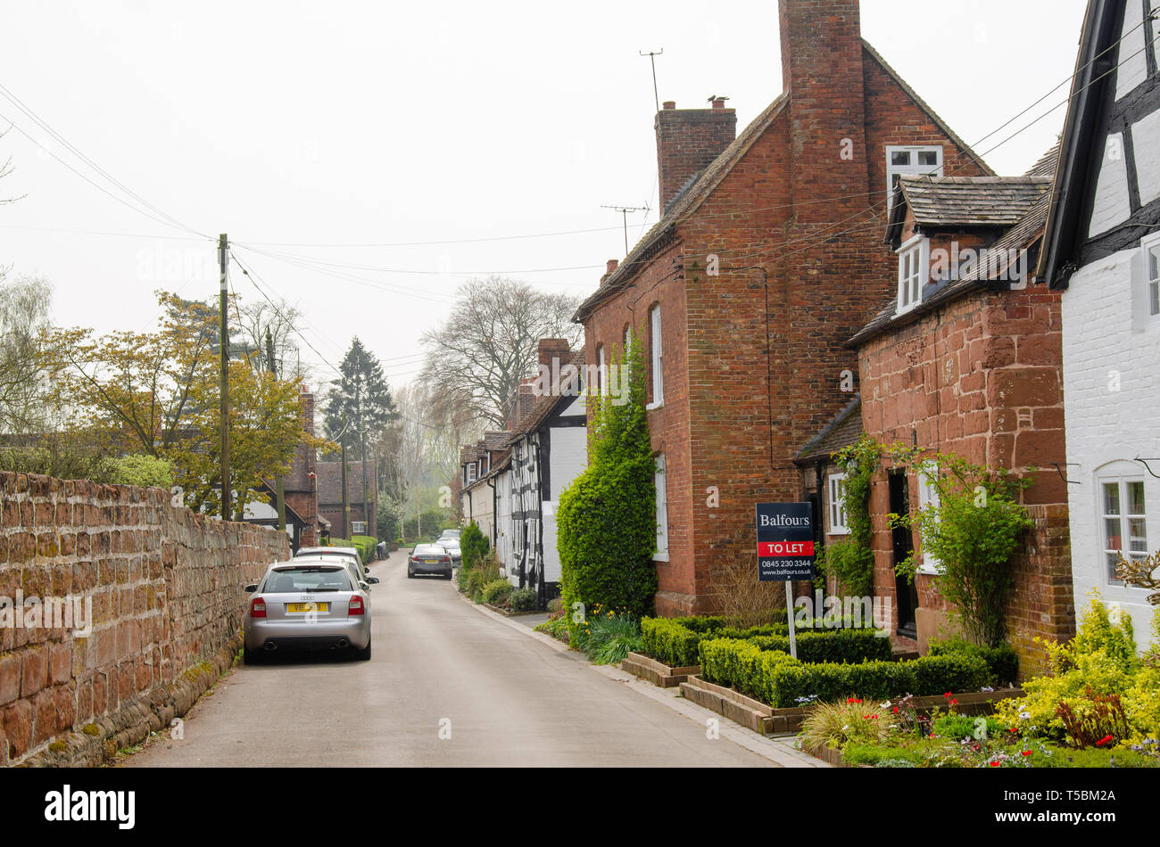 A view down Main Street in the village of Worfield in The Shropshire ...