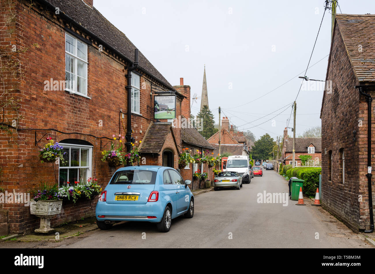 A view down Main Street in the village of Worfield in The Shropshire ...