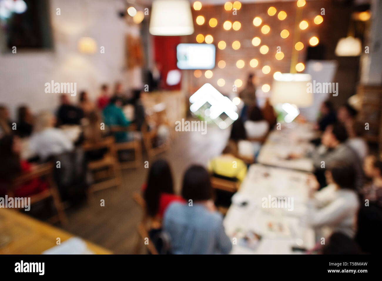 Master class and study concept. Abstract blurred photo of conference or ...