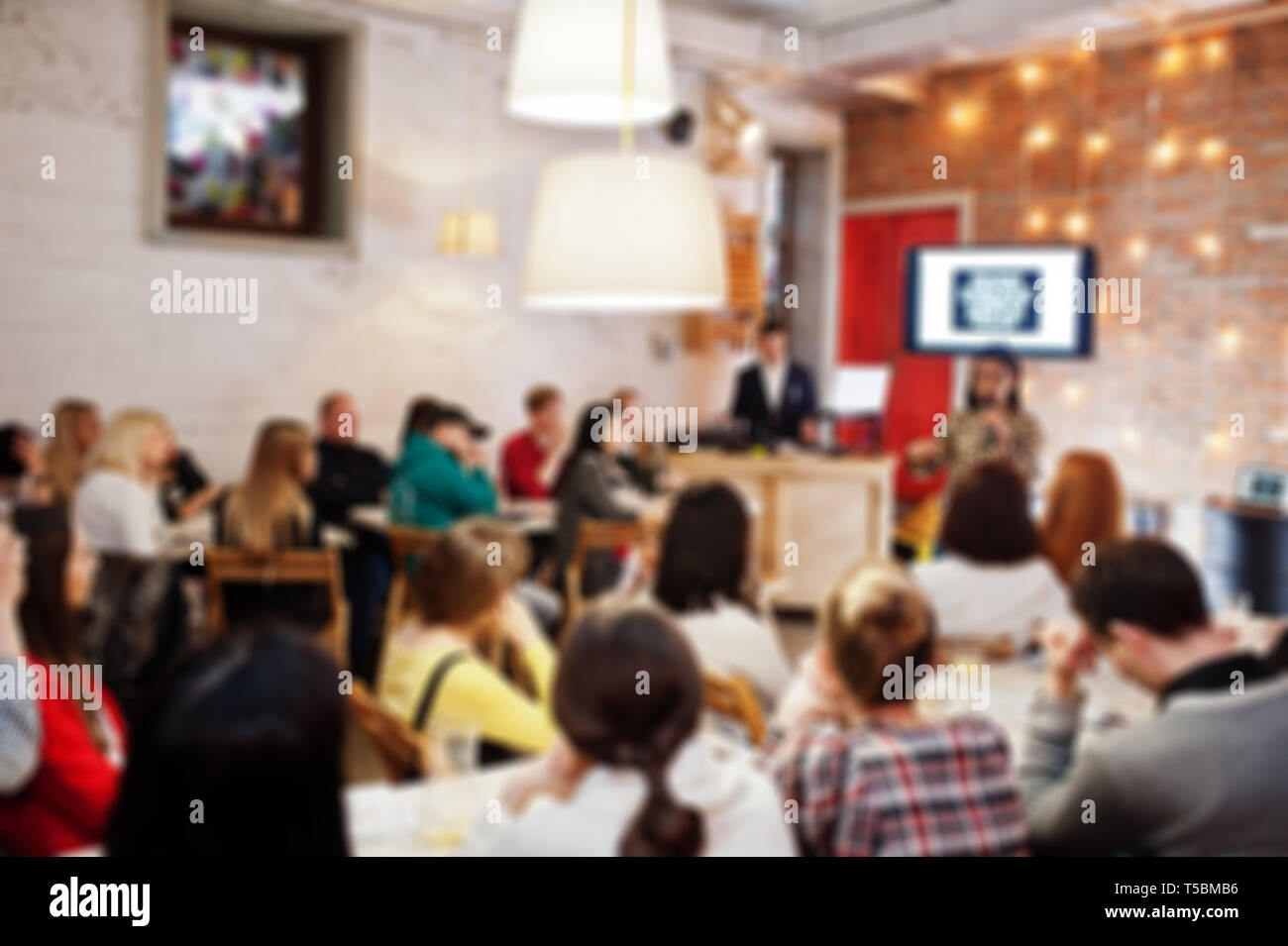 Master class and study concept. Abstract blurred photo of conference or ...