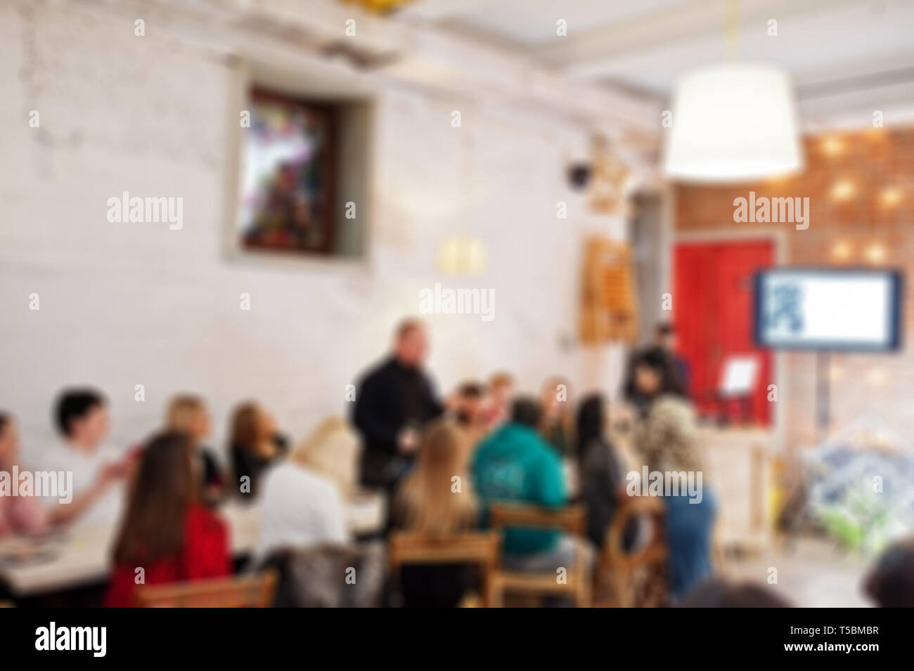 Master class and study concept. Abstract blurred photo of conference or ...