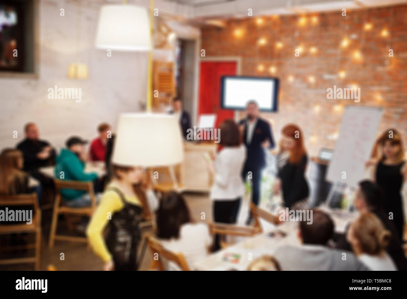 Master class and study concept. Abstract blurred photo of conference or ...