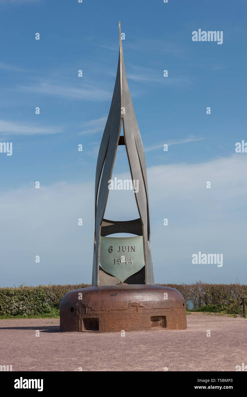 Flame monument sword beach ouistreham hi-res stock photography and ...