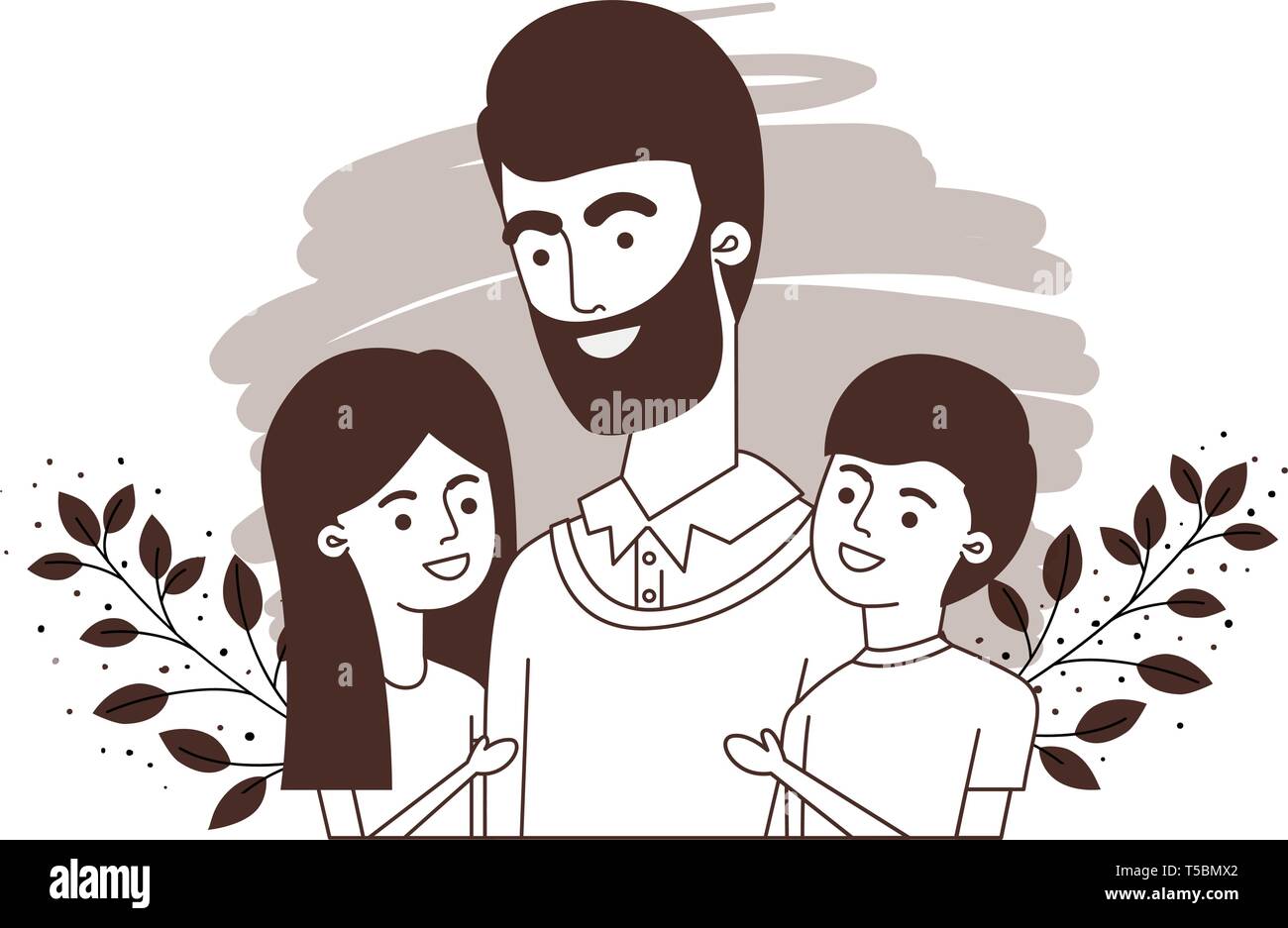 father with children avatar character Stock Vector Image & Art - Alamy