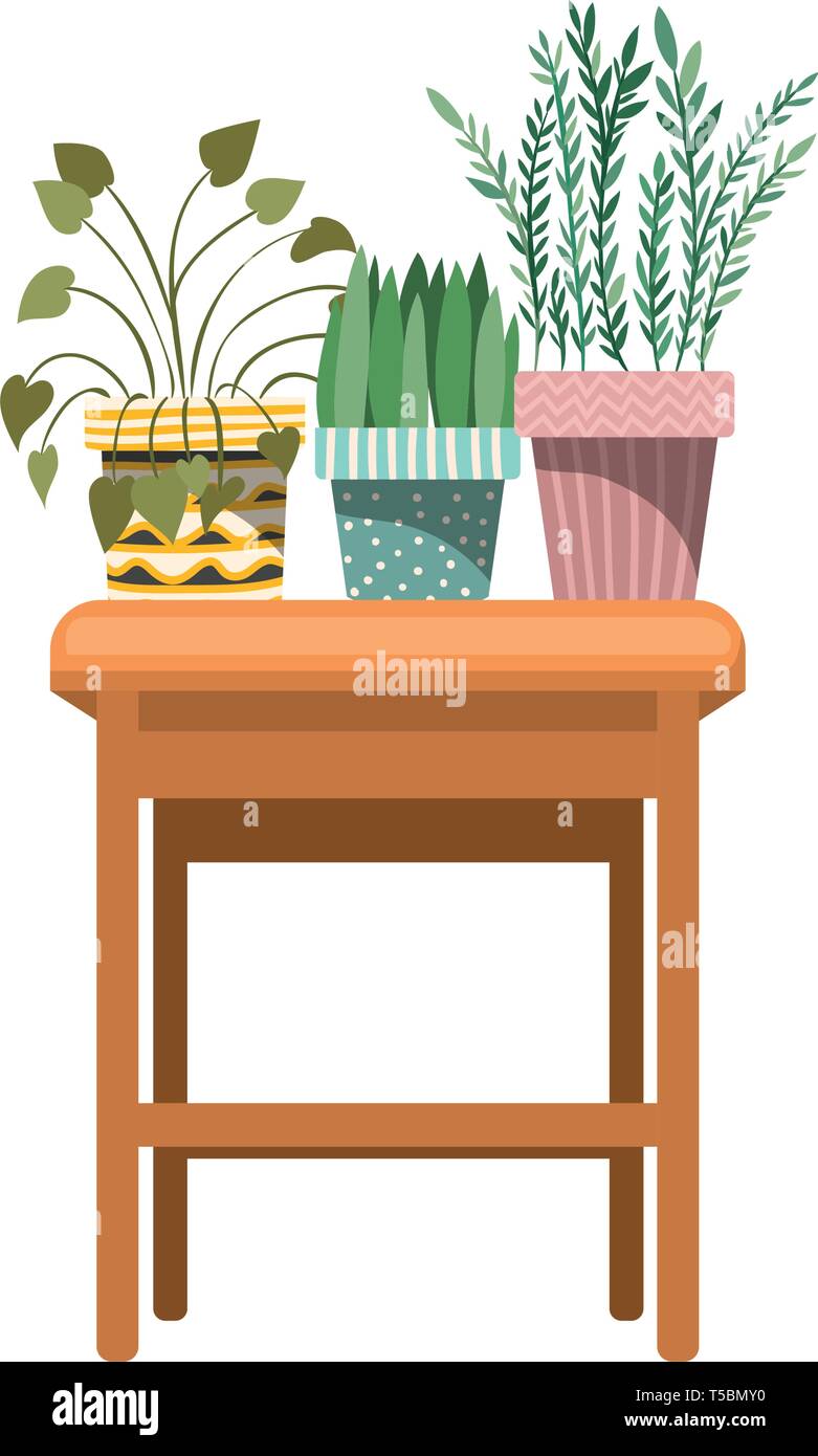 houseplants with potted on the table Stock Vector Image & Art - Alamy