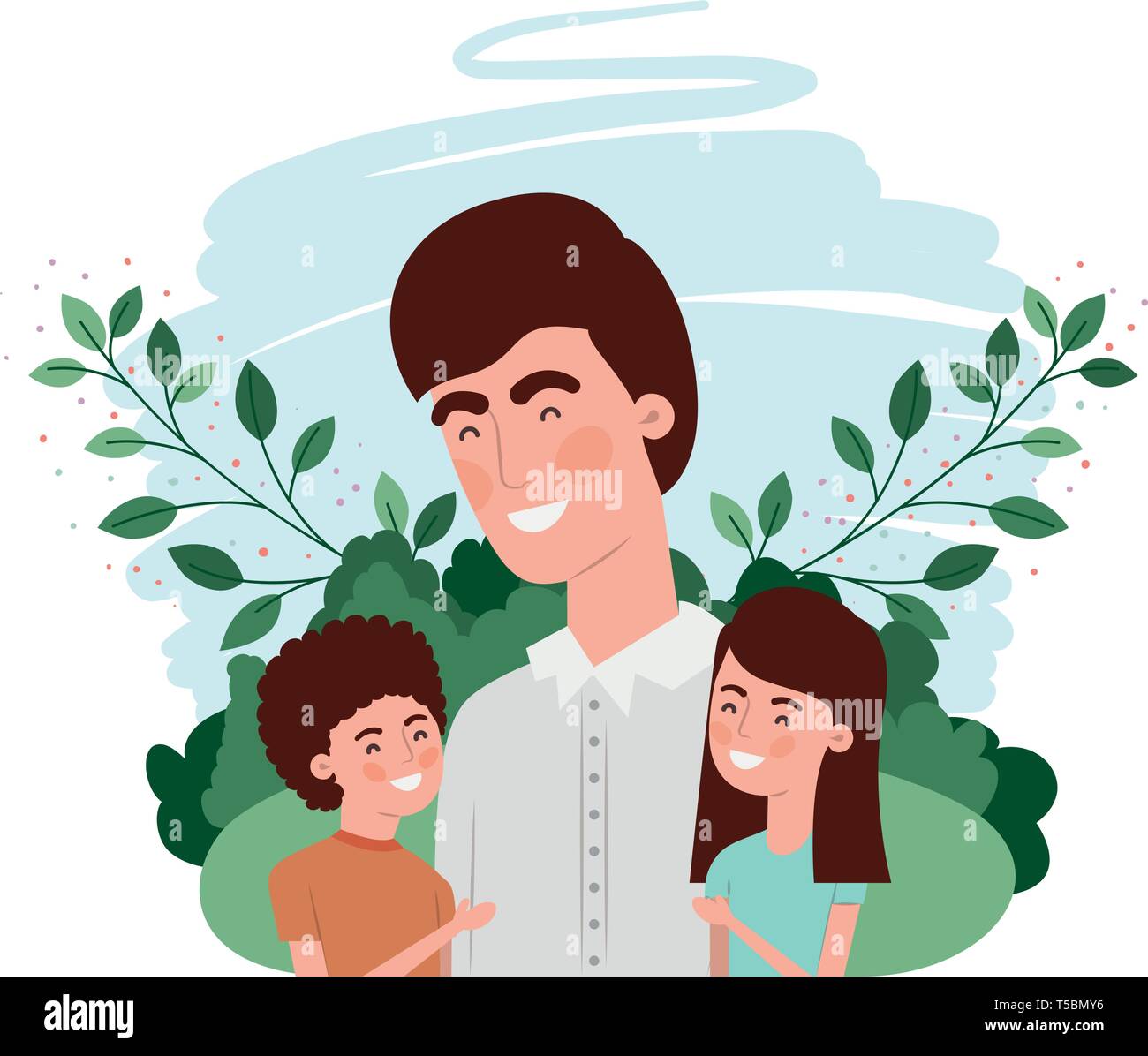 father with children avatar character Stock Vector Image & Art - Alamy