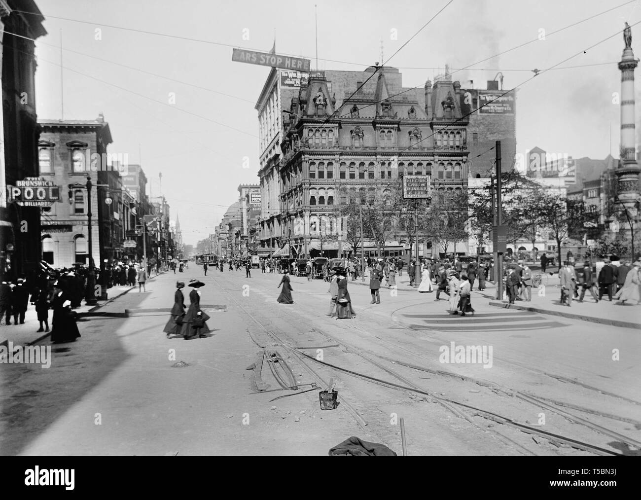 Commercial Street next to Lafayette Square, Buffalo, New York, USA ...