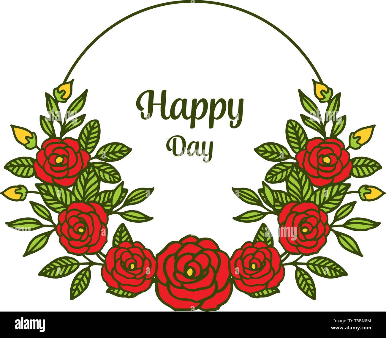 Vector illustration pattern rose flower frame for invitation card happy ...