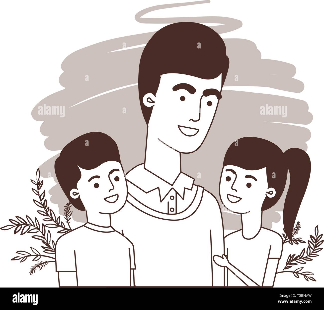 father with children avatar character Stock Vector Image & Art - Alamy