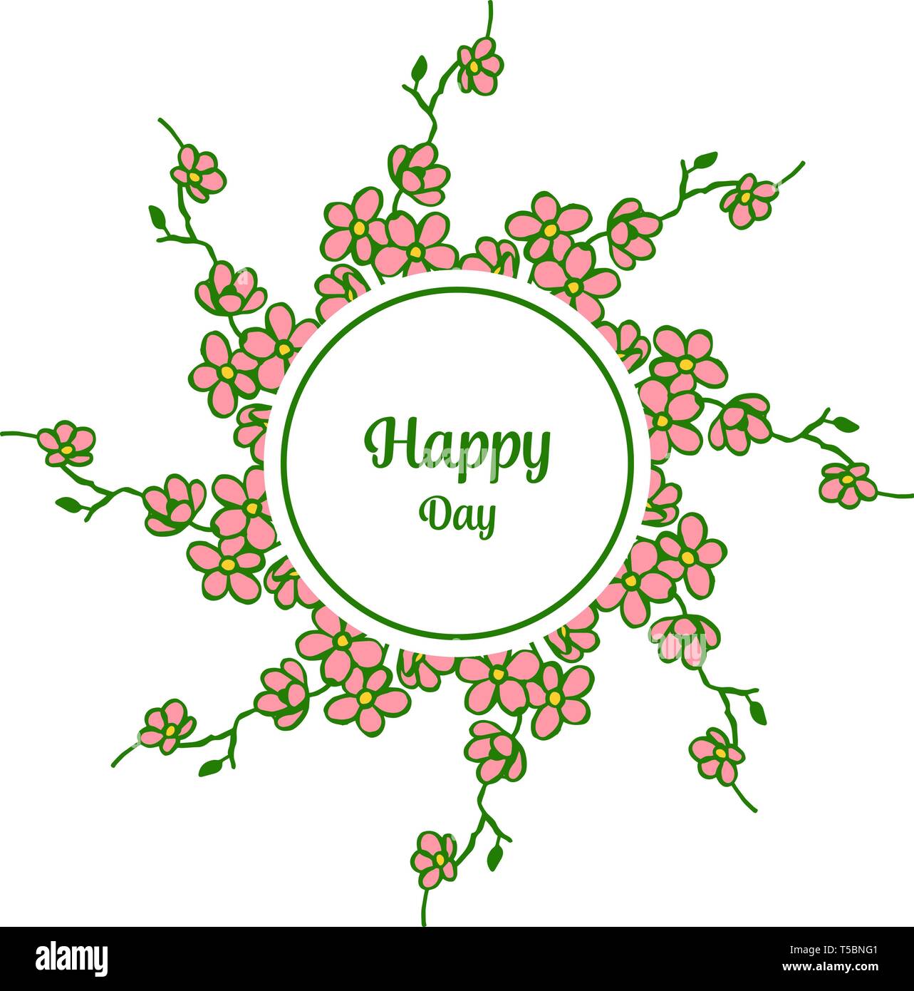 Vector illustration happy day for various crowd of bouqet frames hand ...