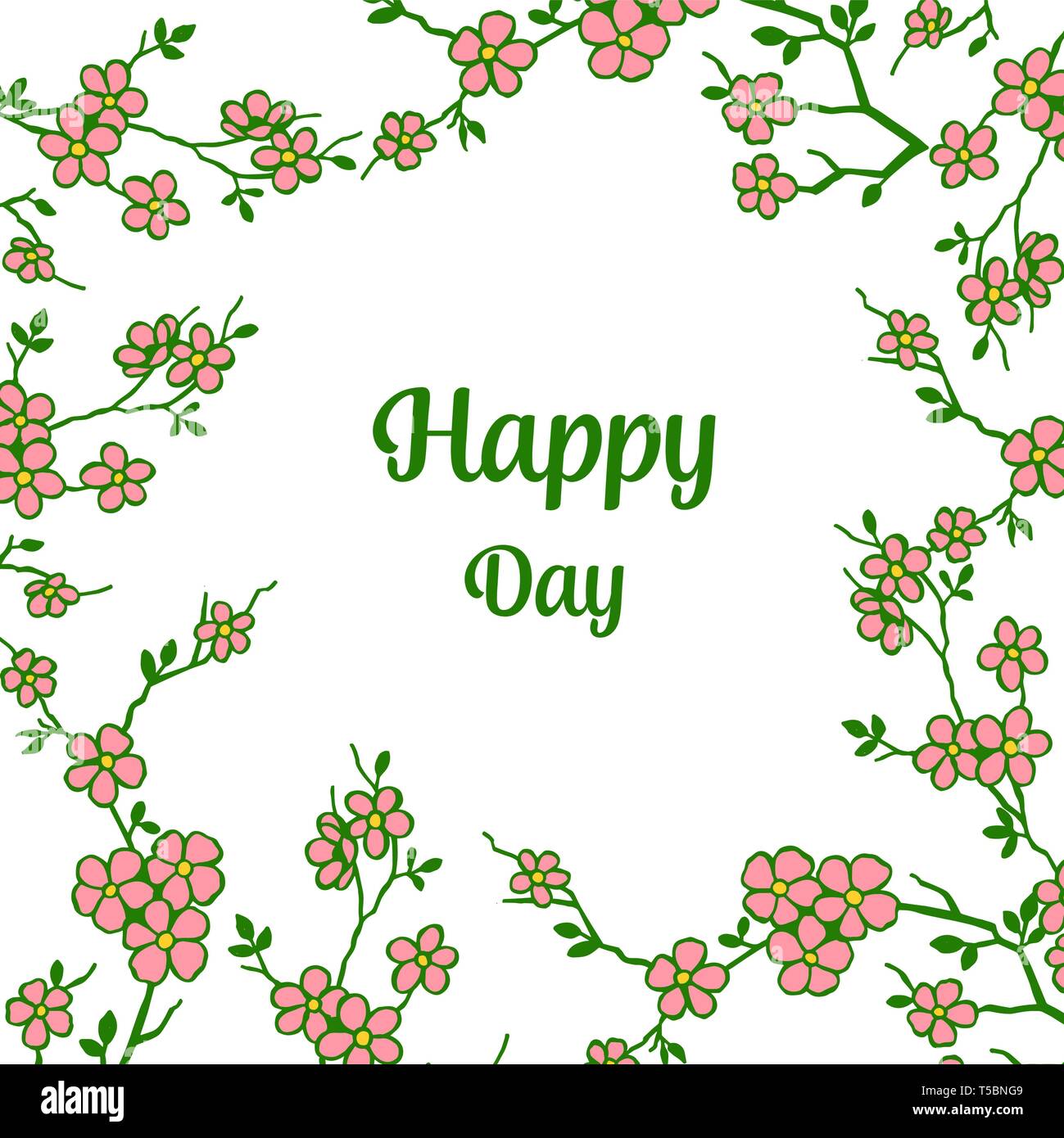 Vector illustration happy day for various crowd of bouqet frames hand ...