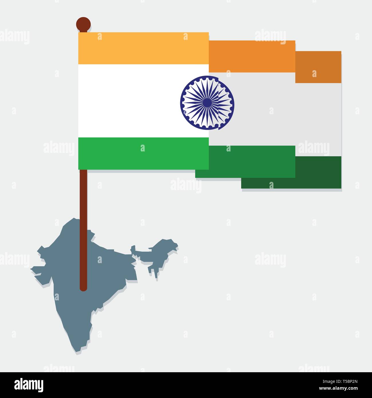indian flags with map vector symbol illustration Stock Vector Image ...