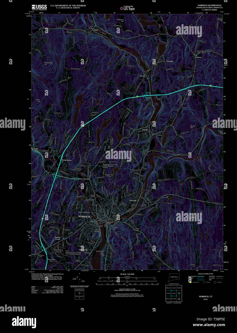 Map of norwich connecticut hi-res stock photography and images - Alamy