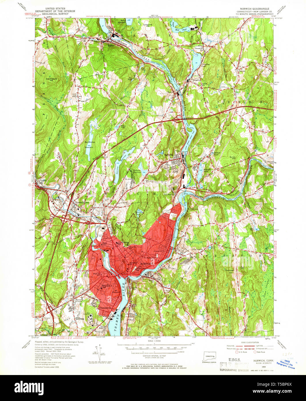Map of norwich connecticut hi-res stock photography and images - Alamy