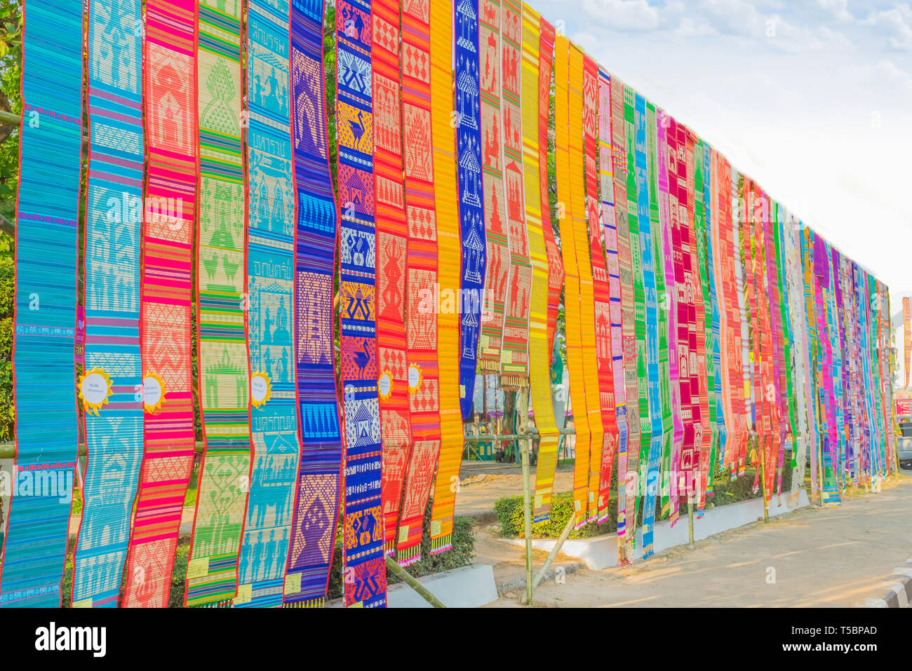 Colorful of local Thai traditional old style, the tradition of merit ...