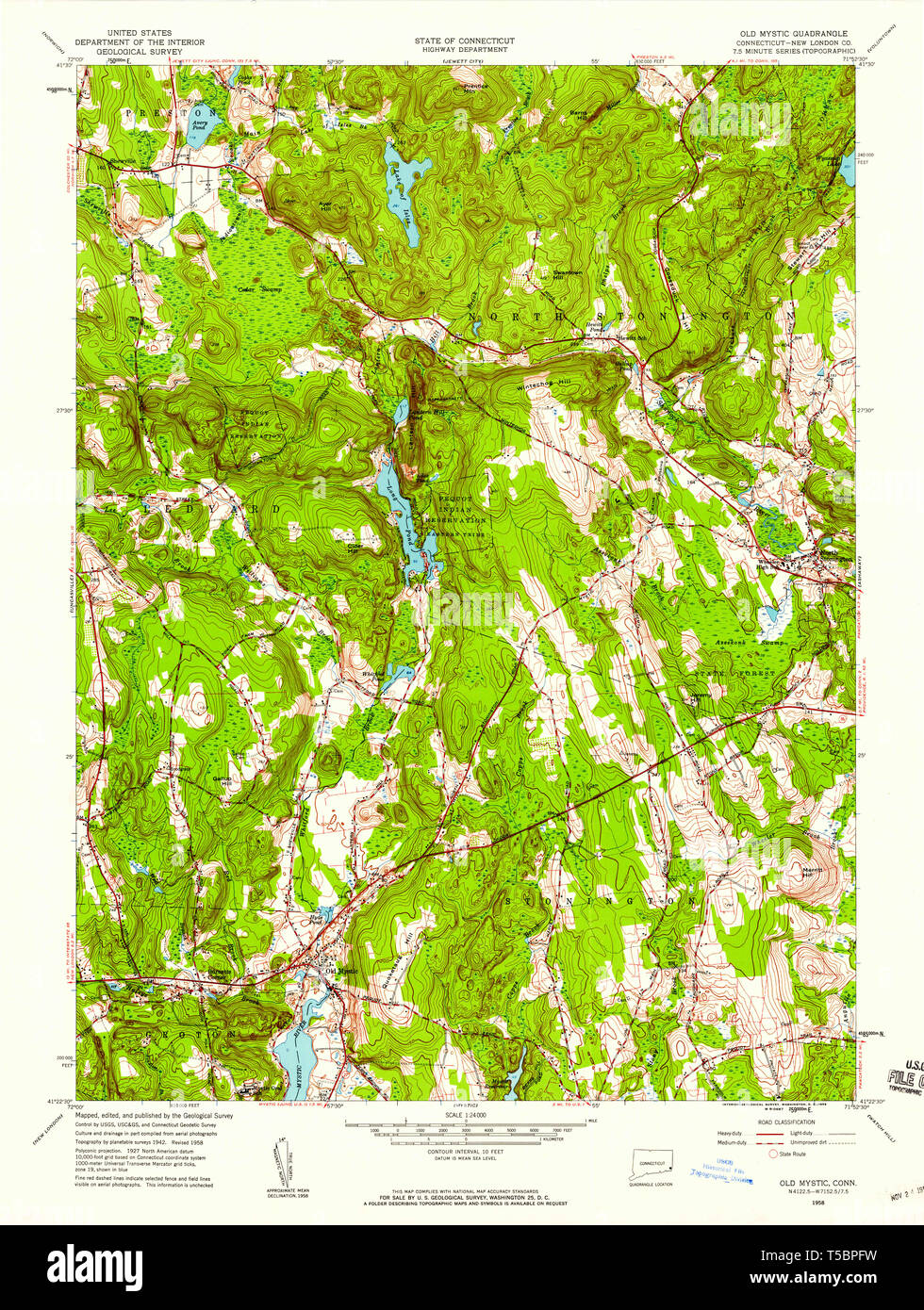 Old map of mystic hi-res stock photography and images - Alamy