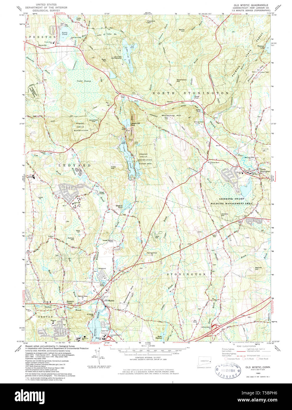 Old map of mystic Cut Out Stock Images & Pictures - Alamy