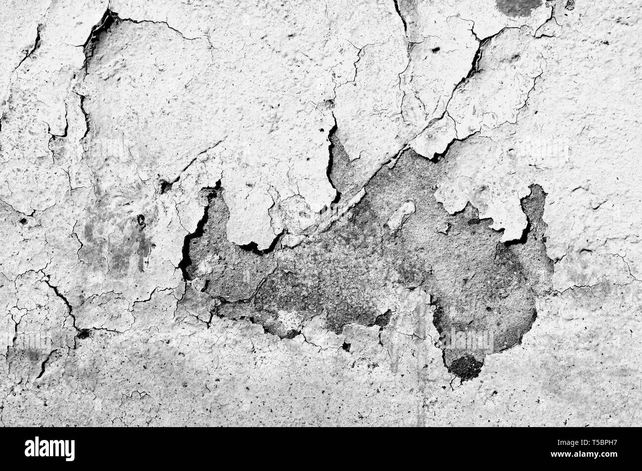 Old painted wall background texture close up. Black and white Stock ...