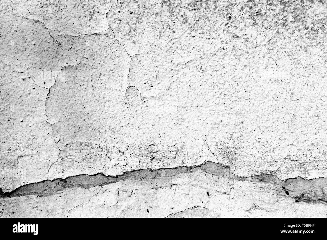 Old painted wall background texture close up. Black and white Stock ...