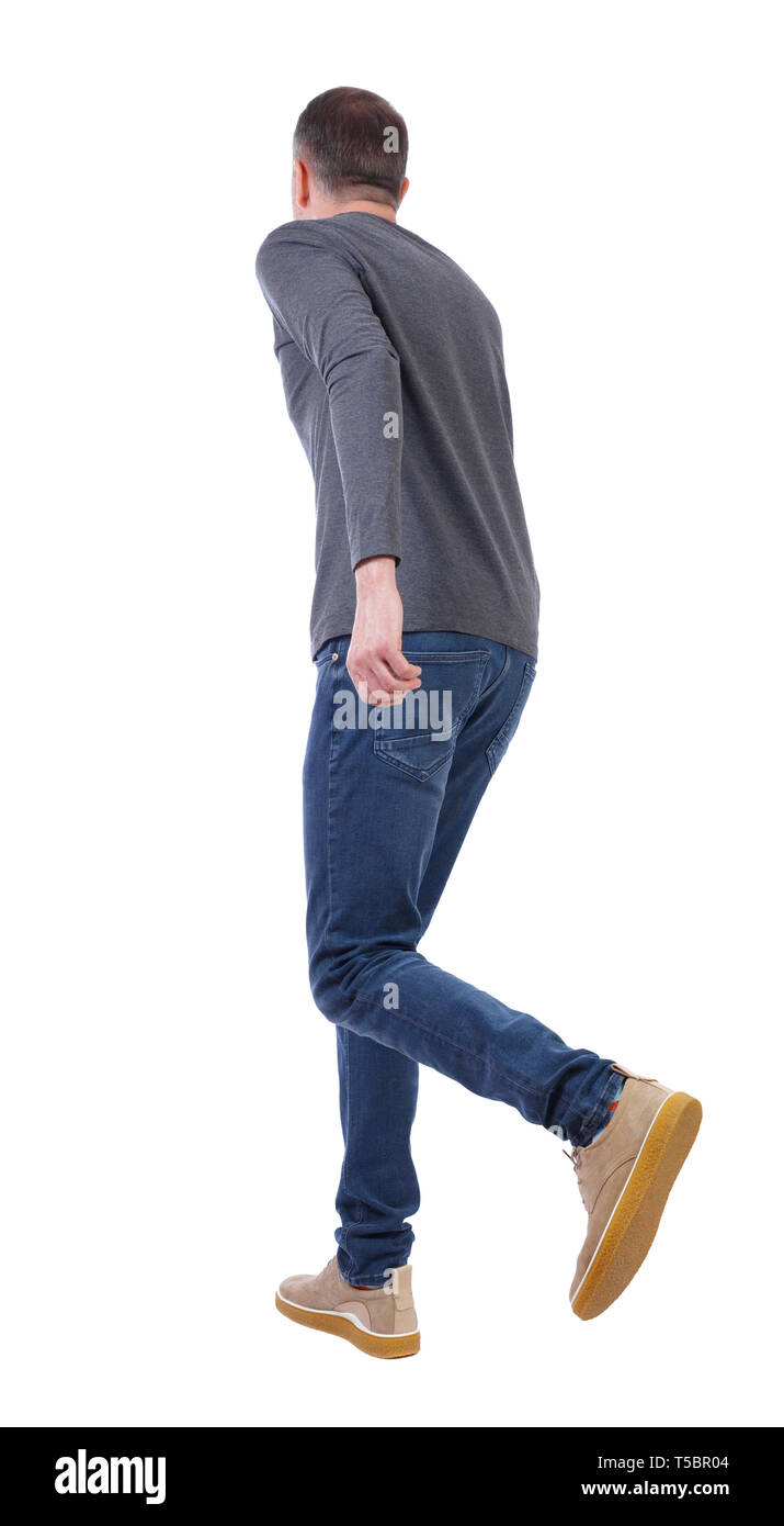 back view of running man. backside view of person. Rear view people ...