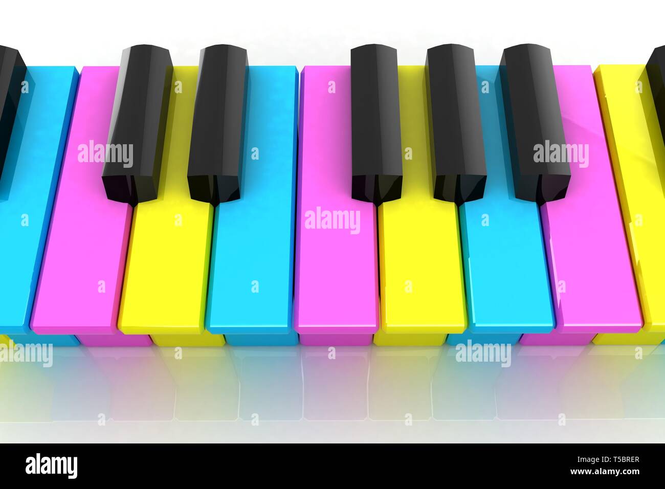 Colorfull piano keys on a white background Stock Photo - Alamy