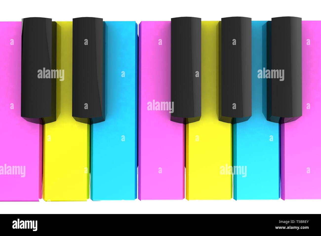 Colorfull piano keys on a white background Stock Photo - Alamy