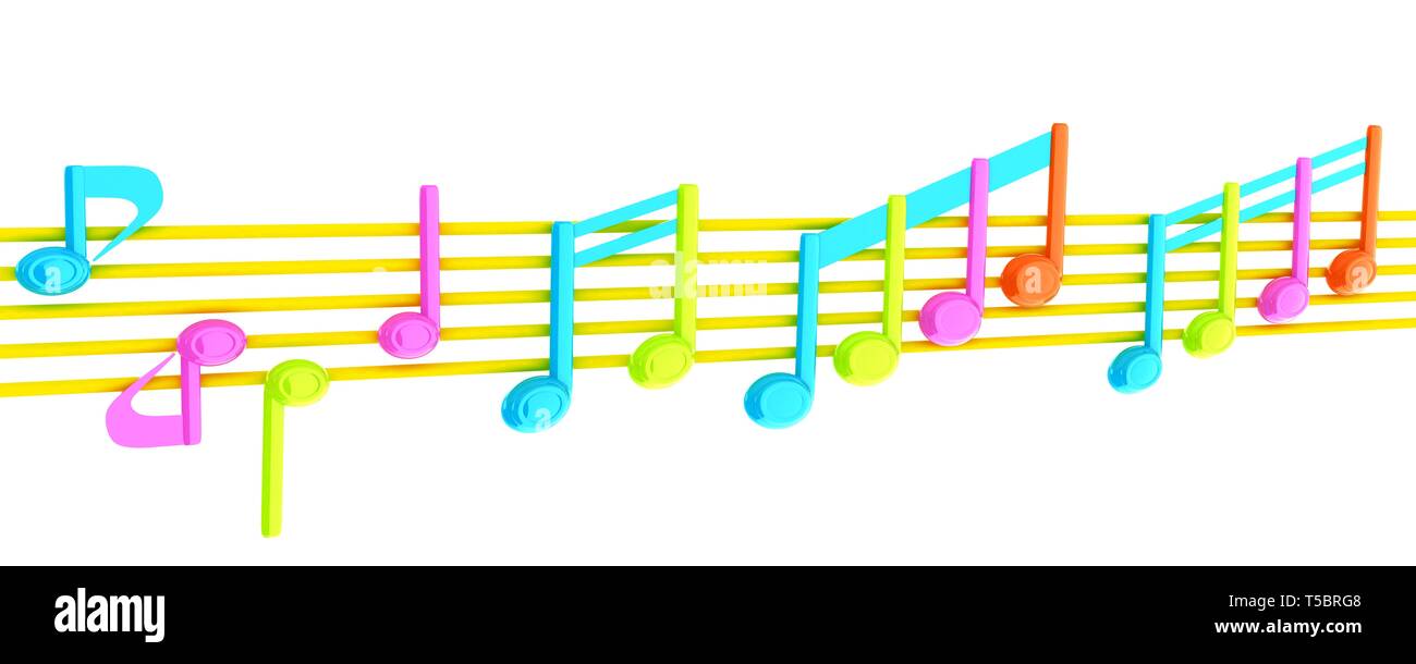 Various musical notes on stave hi-res stock photography and images - Alamy