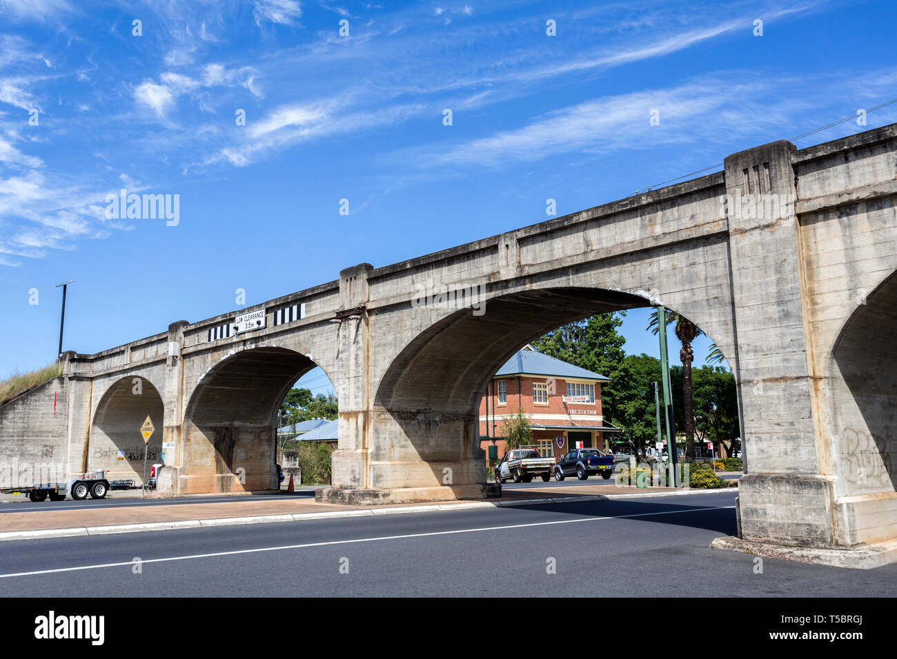 View of the superb railway viaduct crossing Prince Street in central ...