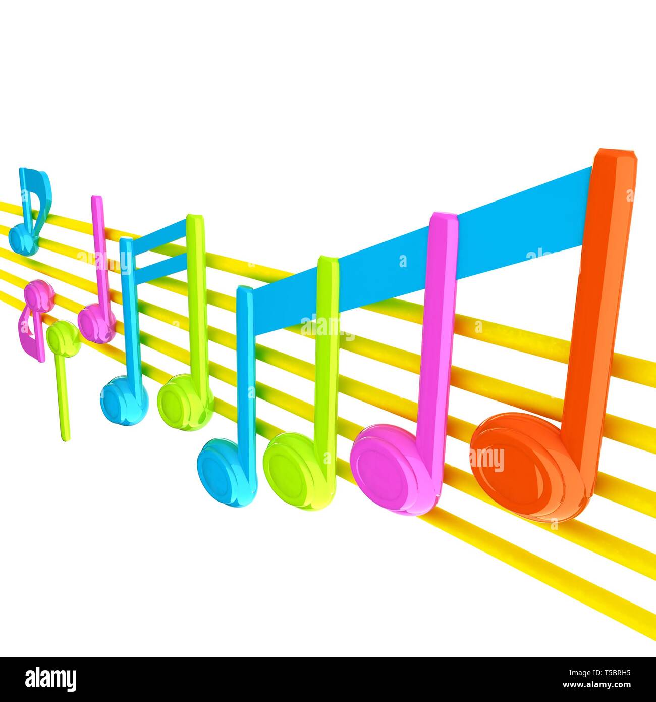 Various musical notes on stave hi-res stock photography and images - Alamy