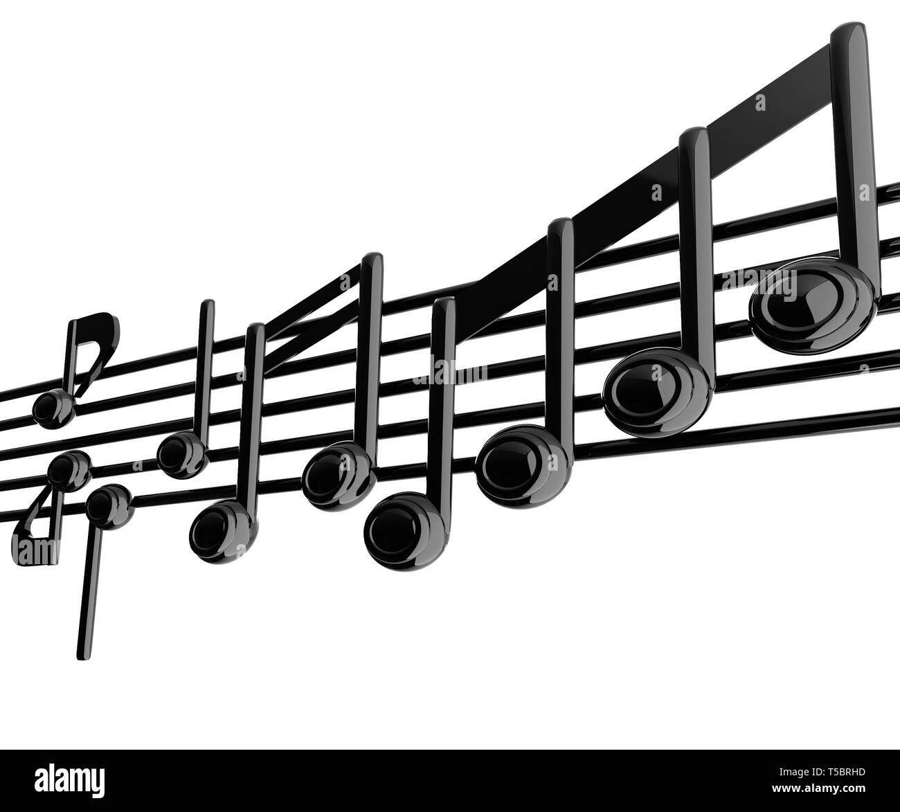Music notes on stave hi-res stock photography and images - Alamy