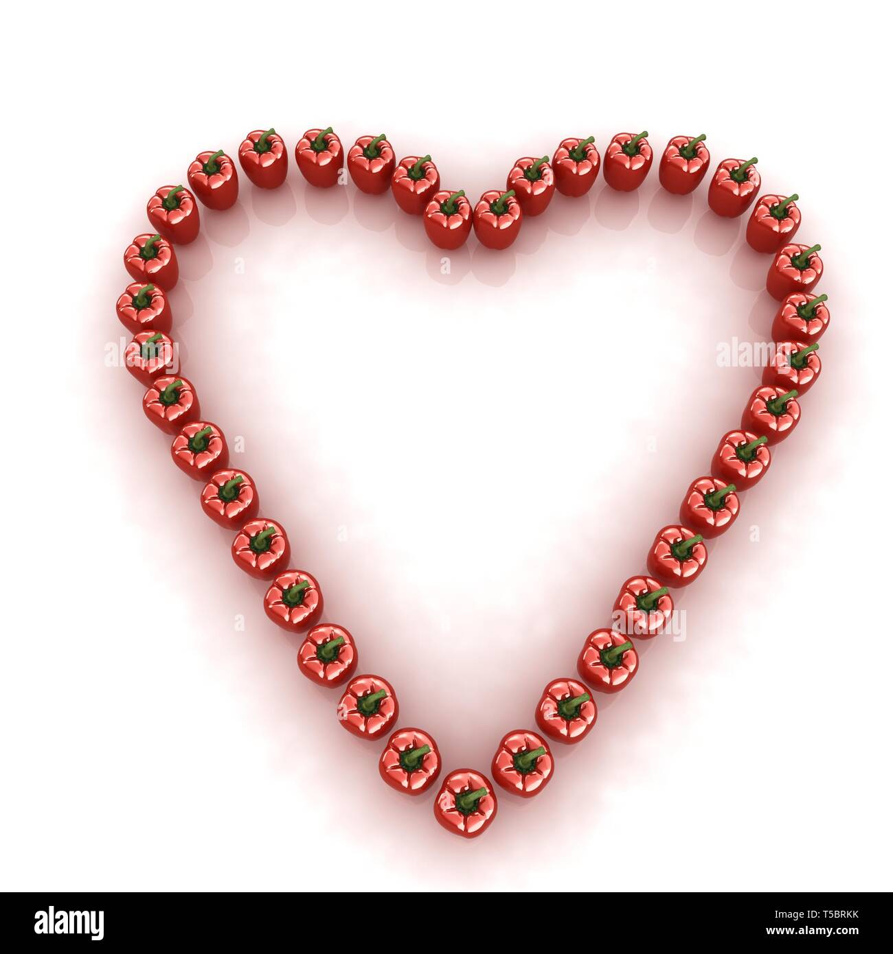 Bulgarian Pepper Heart Shape, On White Background Stock Photo - Alamy