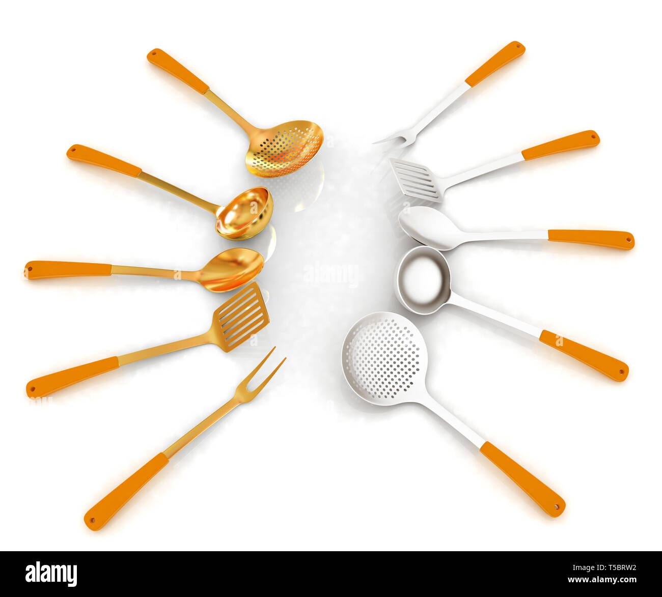 cutlery on white background Stock Photo - Alamy