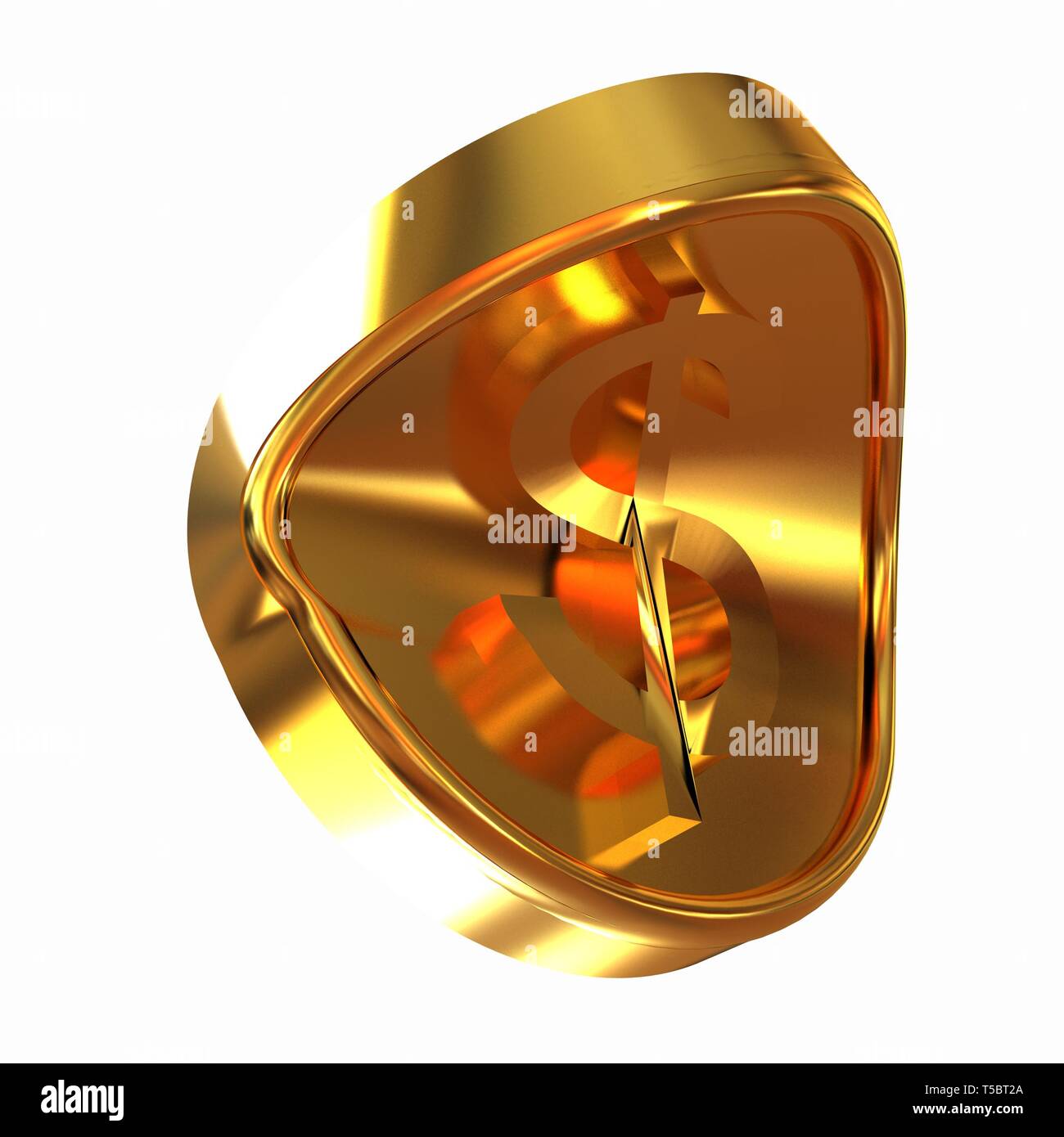 deformed gold coin Stock Photo - Alamy