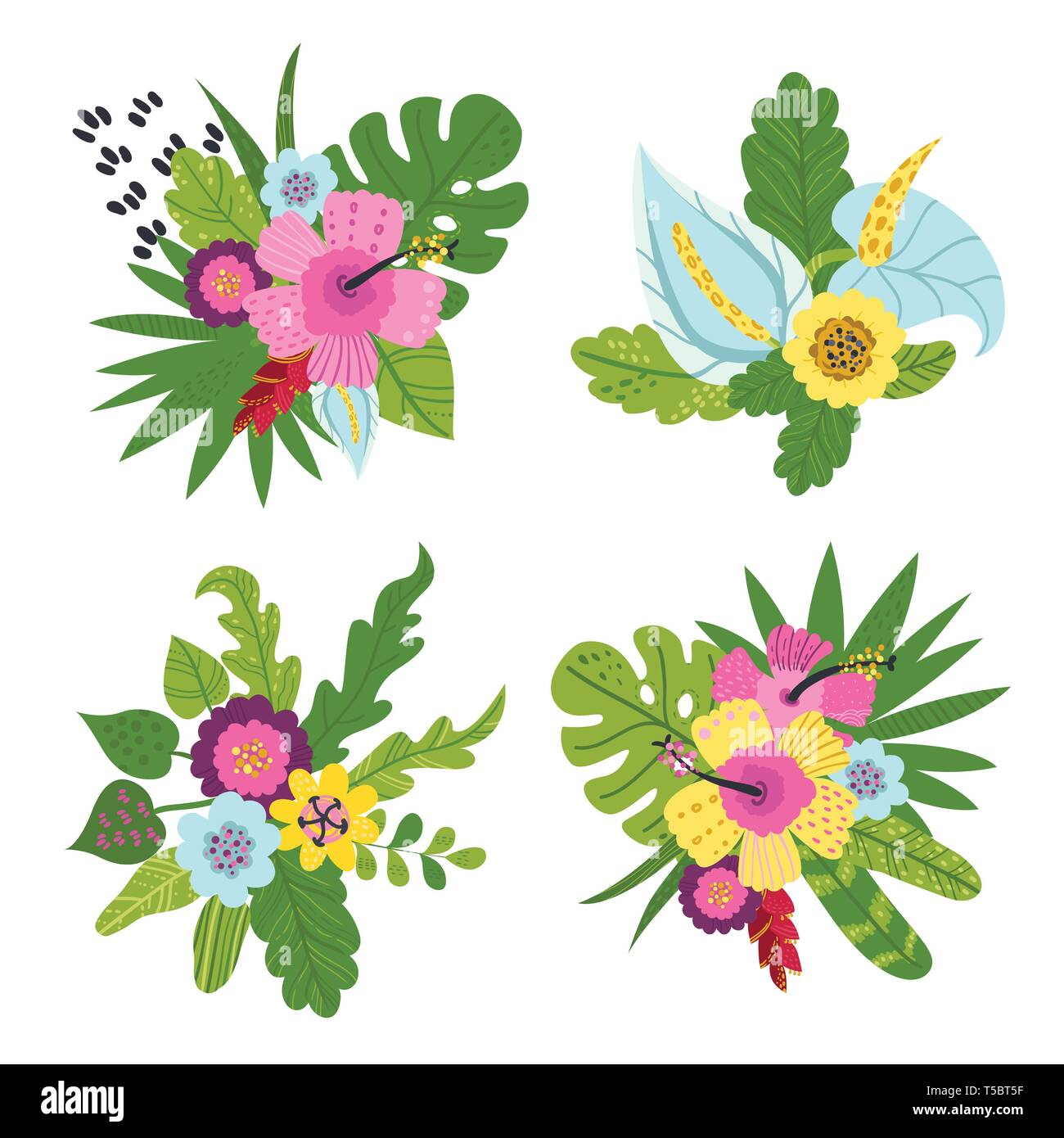 Flowers set color collection Stock Vector Images - Alamy