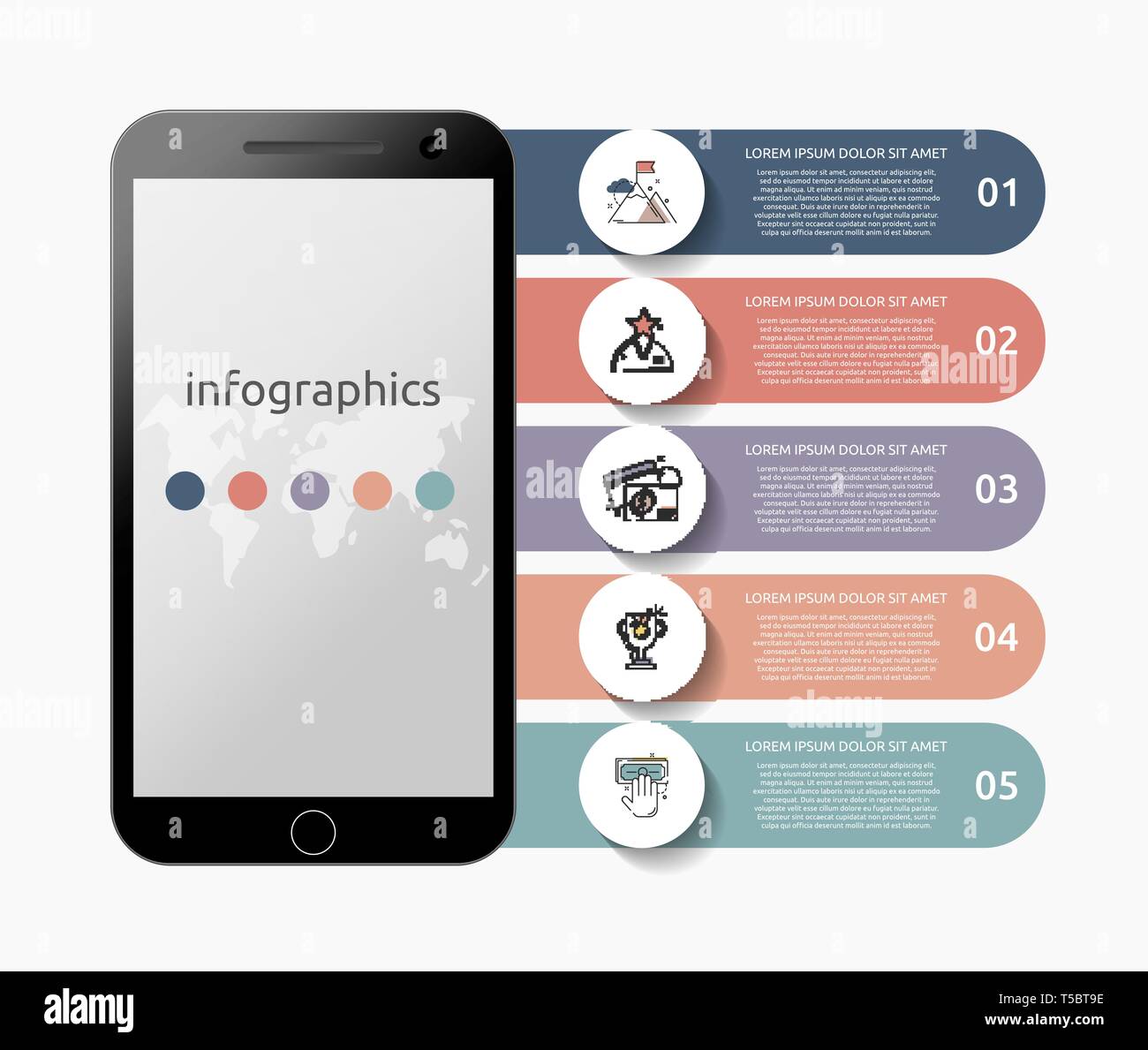 Vector concept smartphone device infographic. Mobile flat template ...
