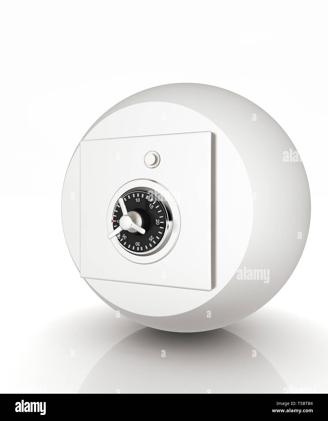 round safe on white background Stock Photo - Alamy