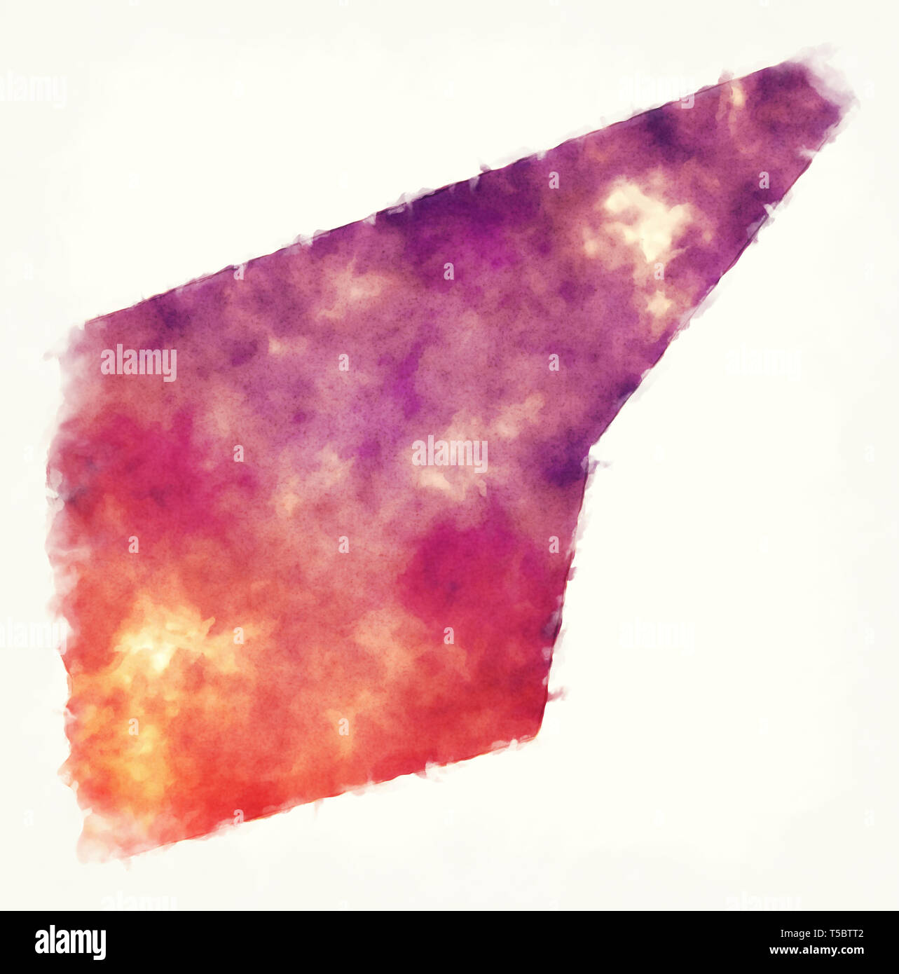 Saint Peter district watercolor map of Barbados Stock Photo - Alamy