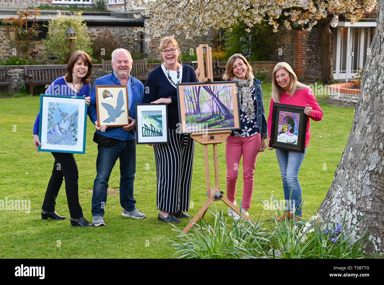 Members of Southwick Art Club preparing for their annual how in May ...
