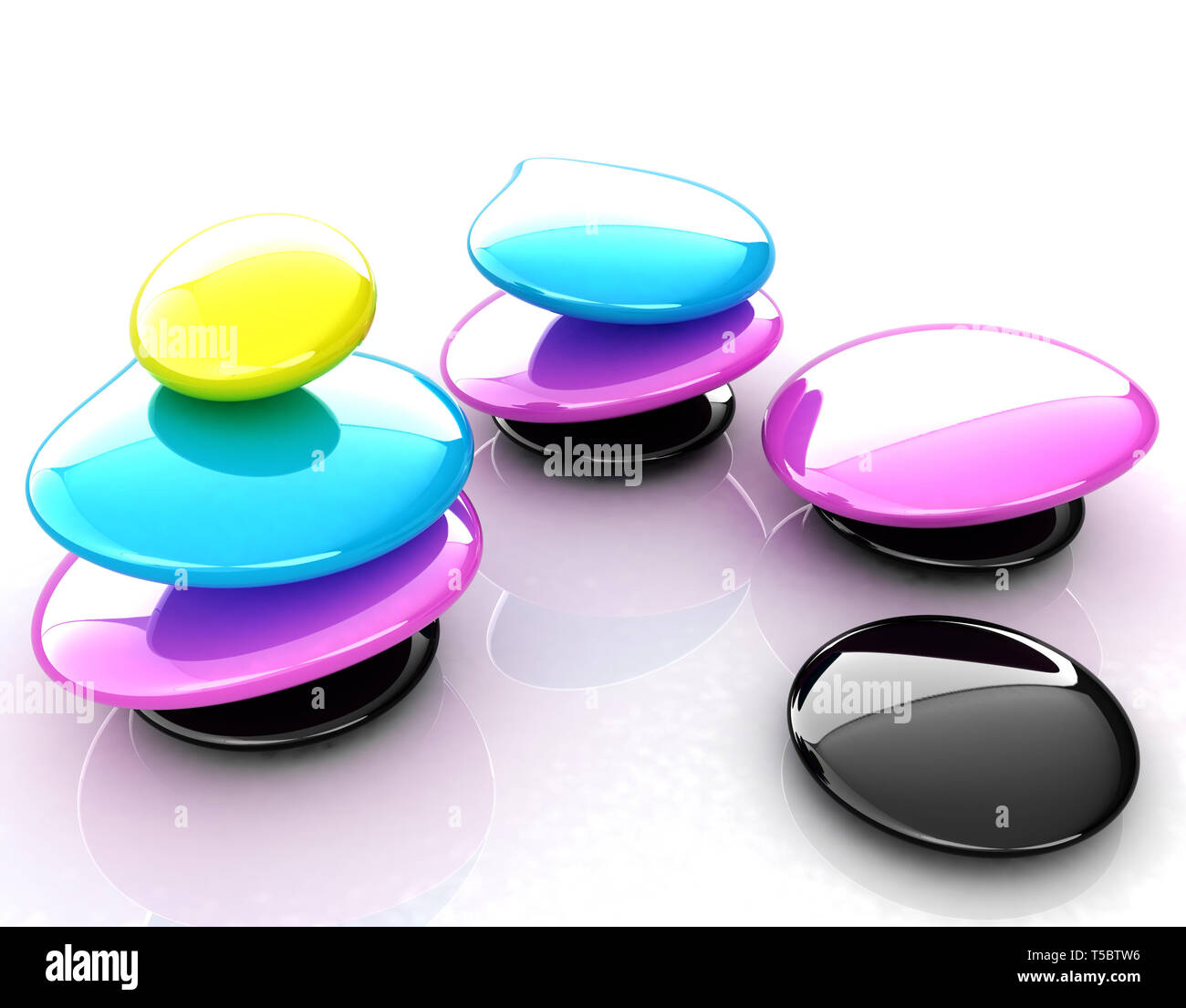 Colorfull spa stones. 3d icon Stock Photo - Alamy