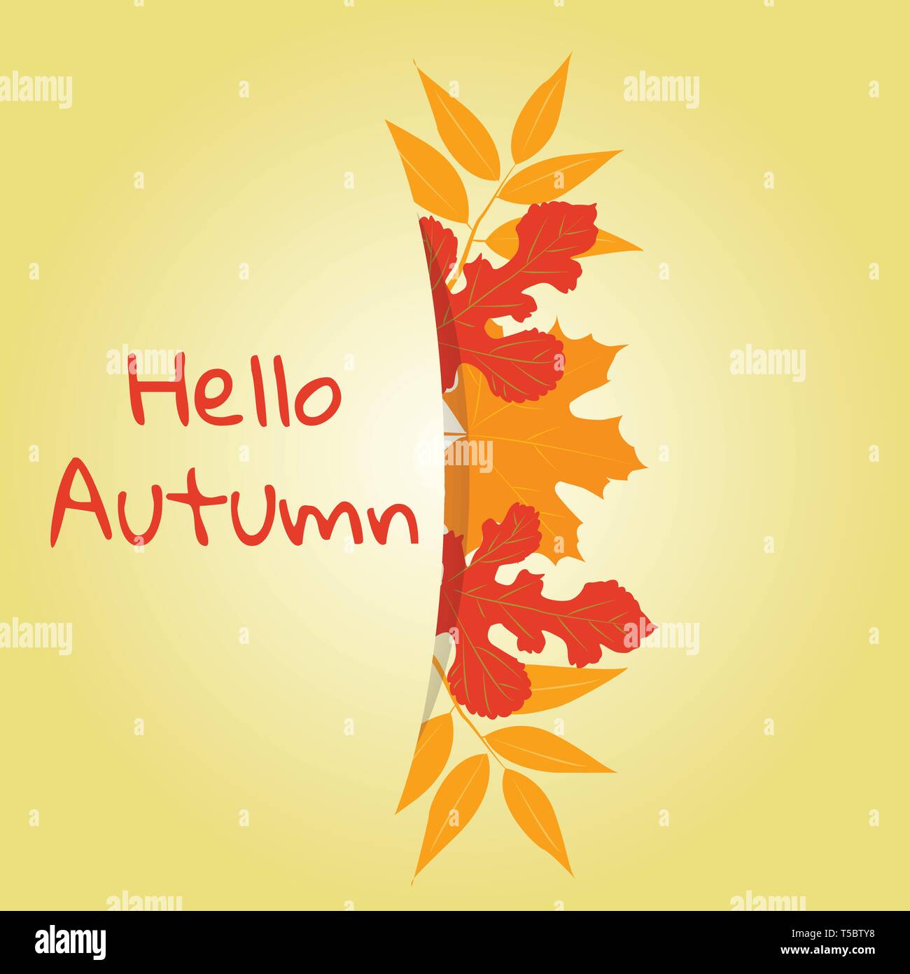 Concept of autumn. Designer blank for a banner with autumn leaves with ...