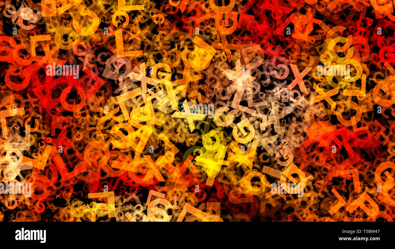 Black Red and Orange Scattered Alphabet Letters Texture Background ...